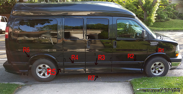 Custom Chevy Express Van All Side Skirts - Sarona